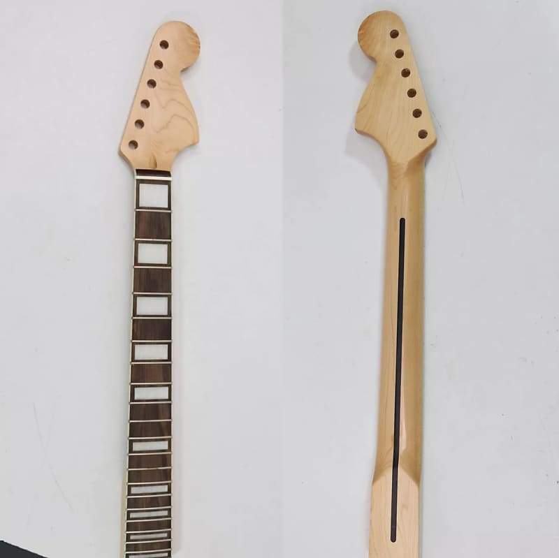 Guitar Neck 22 Fret 24inch Maple Rosewood Fretboard Block | Reverb