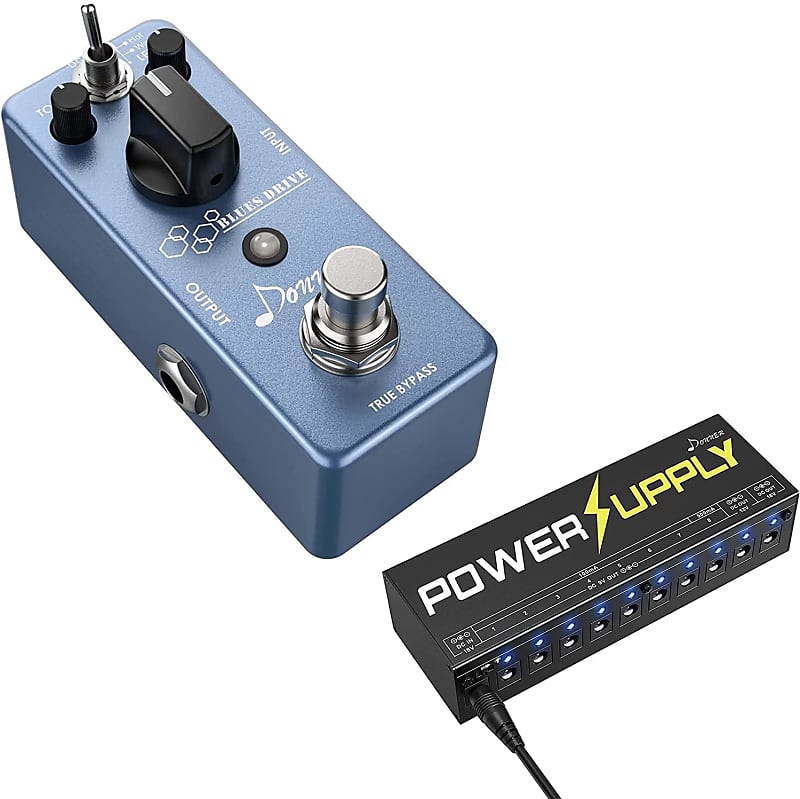 Overdrive Guitar Pedal and Guitar Power Supply 10 Isolated DC | Reverb