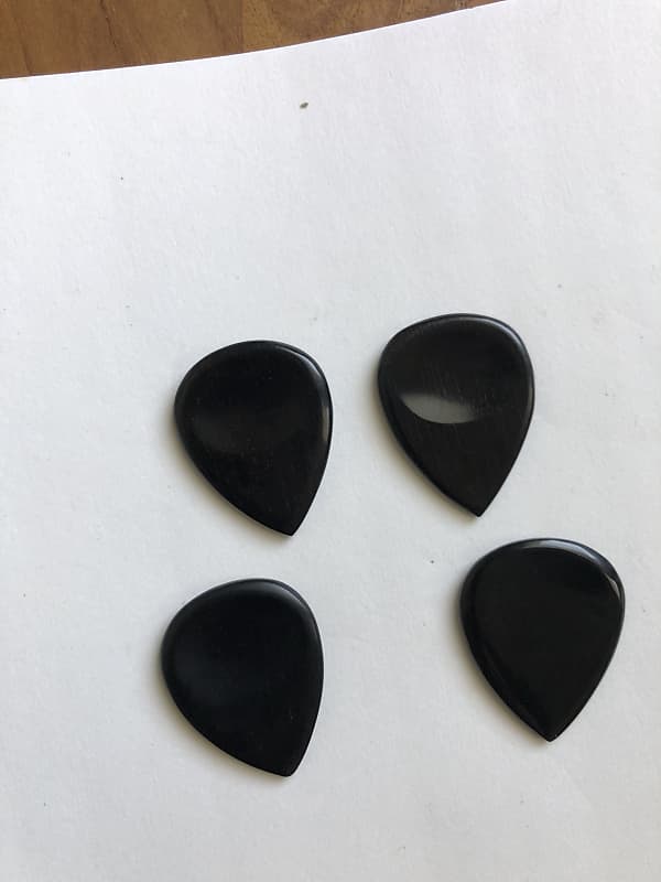 4 John Pearse 2.5mm flat picks - 2 ebony, 2 rosewood - dimple | Reverb