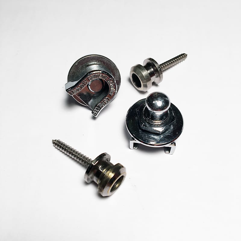 Schaller Chrome Strap Locks Vintage 1980s West Germany | Reverb