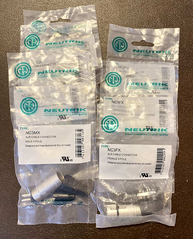 Lot of Neutrik NC3MX (4) / NC3FX (3) XLR Connectors | Reverb
