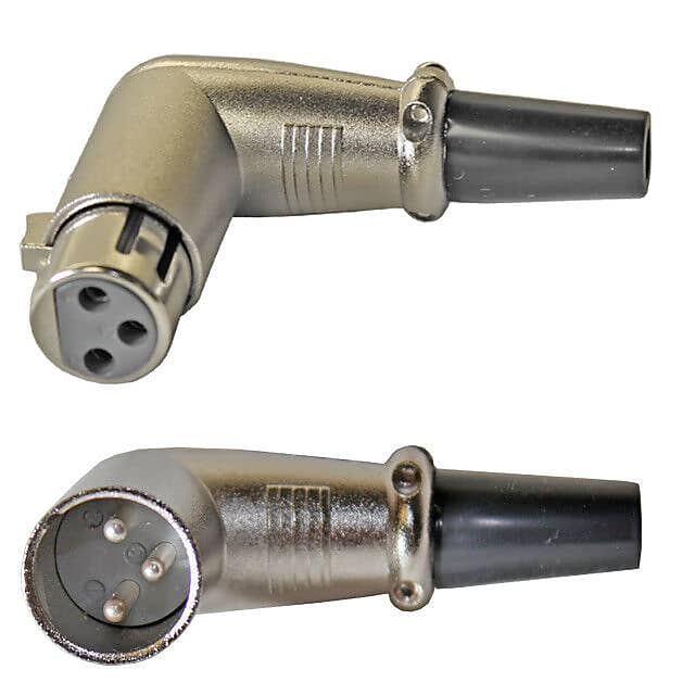 Right Angle 3 Pin Xlr Mic Microphone Cable Connector Set Male | Reverb