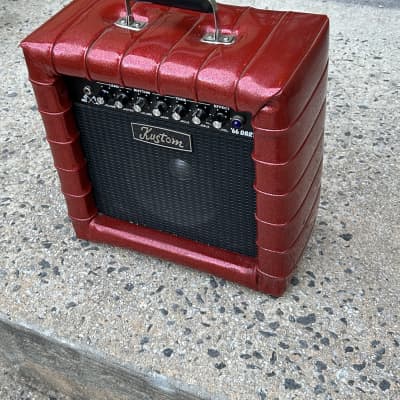 Kustom '66 Dart Guitar Amplifier Red Sparkle Tuck and Roll | Reverb