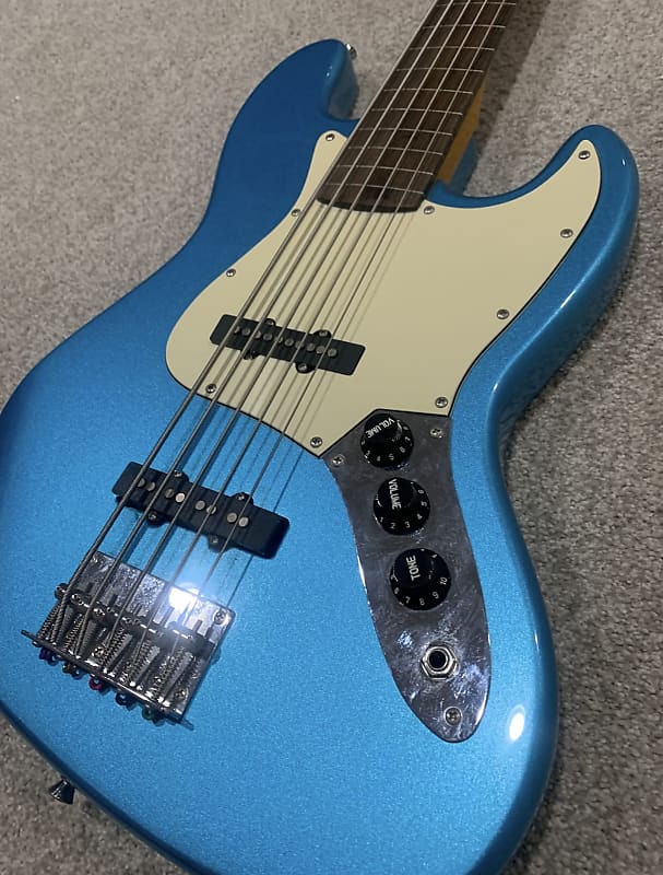 SX 5-String Fretless bass 2000's - Light blue metalic | Reverb