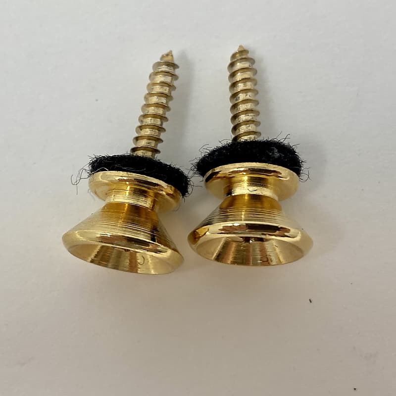 Fender GOLD Guitar or Bass Strap Buttons - All Electrics MINT | Reverb
