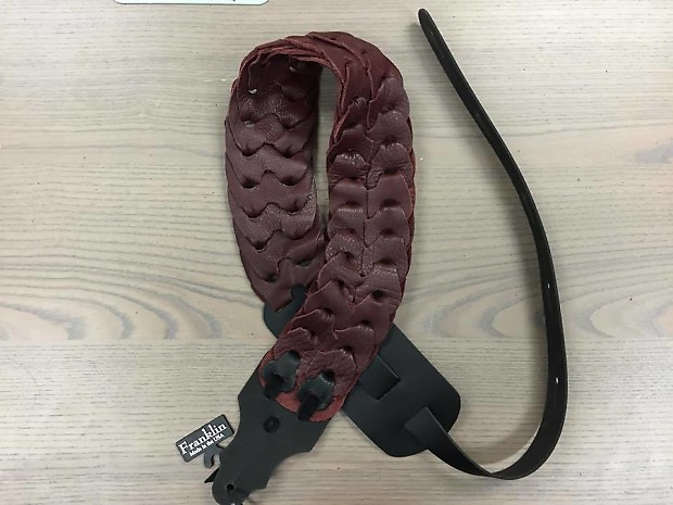 FRANKLIN STRAPS 3" GARMET LEATHER LINK STRAPS [Burgundy] | Reverb