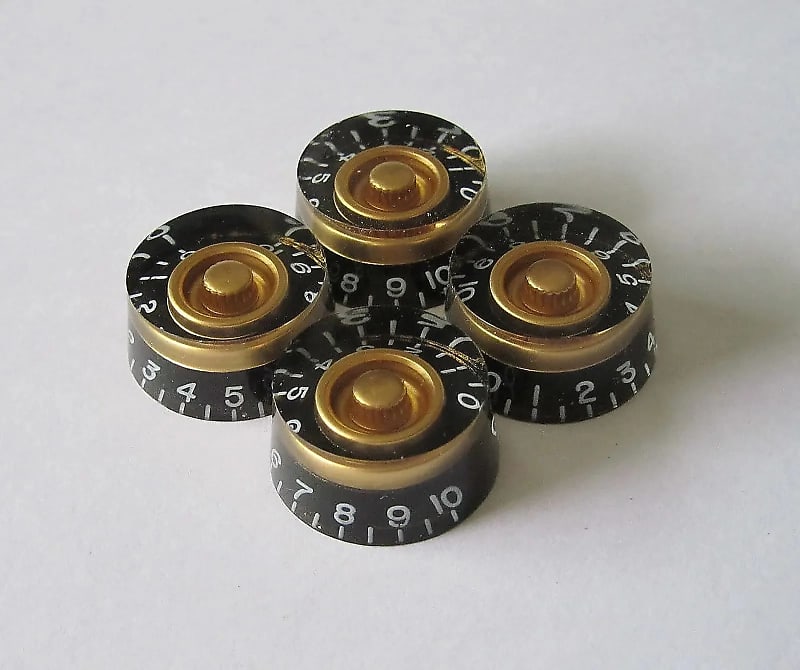 Gold Black Custom Guitar Control Speed Knobs | Reverb