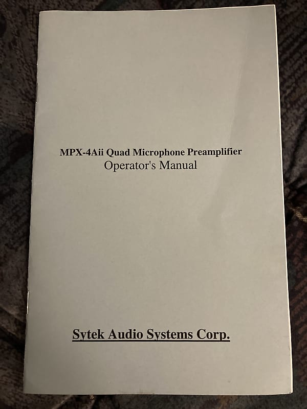 Sytek MPX-4Aii quad microphone preamplifier Original Owners | Reverb