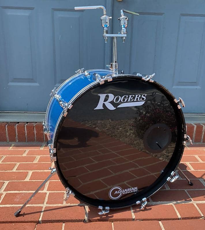 Rogers 22"x14" Holiday Blue Sparkle Bass Drum | Reverb