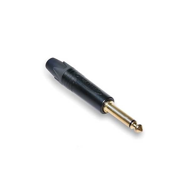 Neutrik 1/4" TS Connector, Black, NP2X-B, Gold-Plated | Reverb
