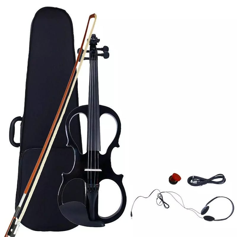 Electric Silent Violin Fiddle 4/4 Size & Free Case Bow Rosin | Reverb