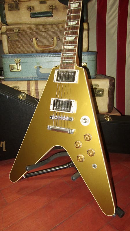 2014 Gibson Custom Shop Flying V Standard Goldtop | Reverb