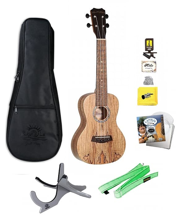 Islander MAC-4 Spalted Maple Concert Ukulele with Bag, Tuner, | Reverb