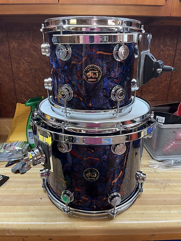 DW Collectors 1990s Electric Blue Toms | Reverb