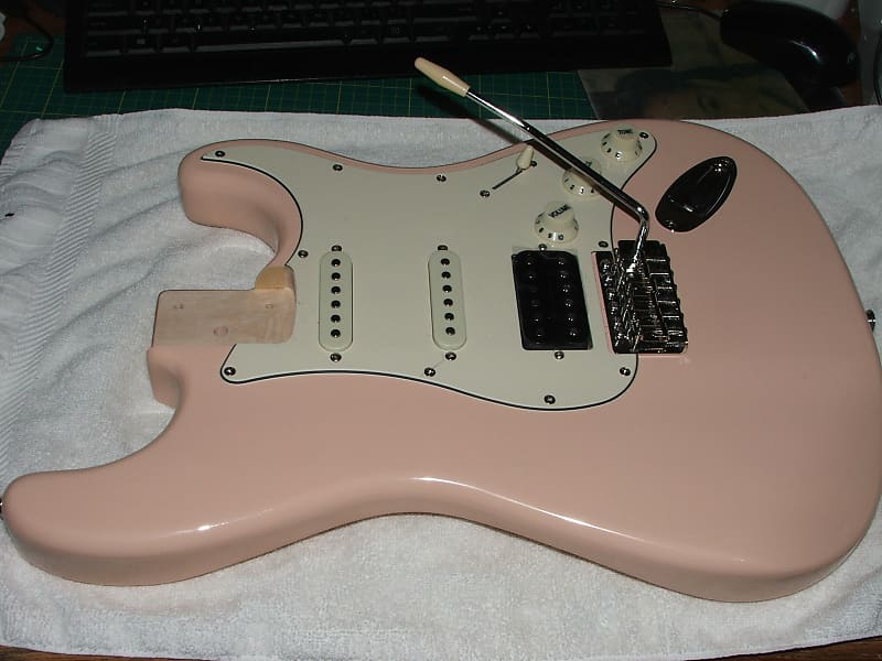 Shell Pink Loaded Strat Style Body....SSH...Full Thickness | Reverb