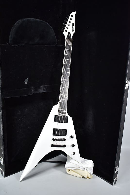 2013 Fernandes V-Hawk White Finish Electric Guitar w/OHSC | Reverb