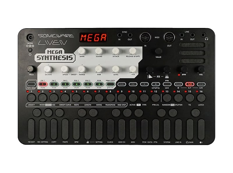 Sonicware Liven Mega Synthesis 16-Bit FM + PCM Groovebox | Reverb