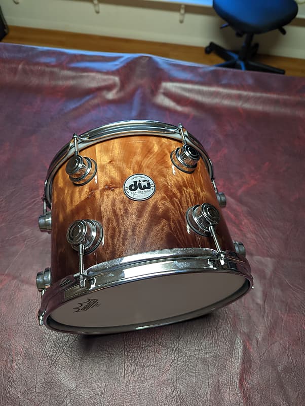 DW Tom 9x12" Collector's Exotic VLT tom in Rich Red Fade over | Reverb