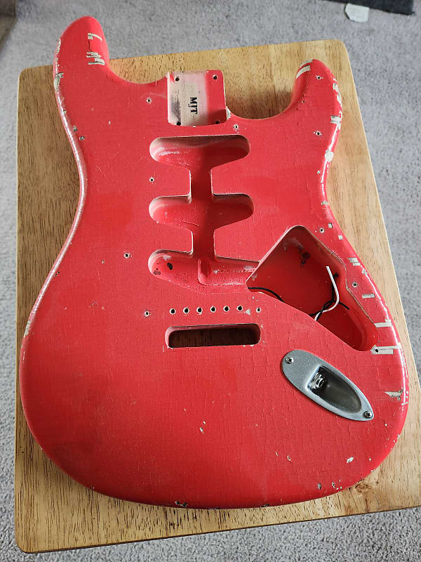 MJT Reliced Stratocaster Body 2010's Fiesta Red | Reverb