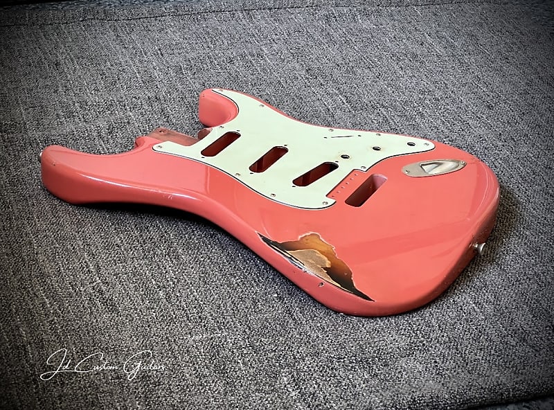 ‘64 Stratocaster Style Aged and Faded Fiesta Red Over 3 Tone | Reverb