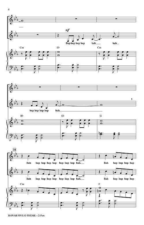 Hawaii Five O Theme Discovery Choral 2 Part Arranger Roger | Reverb