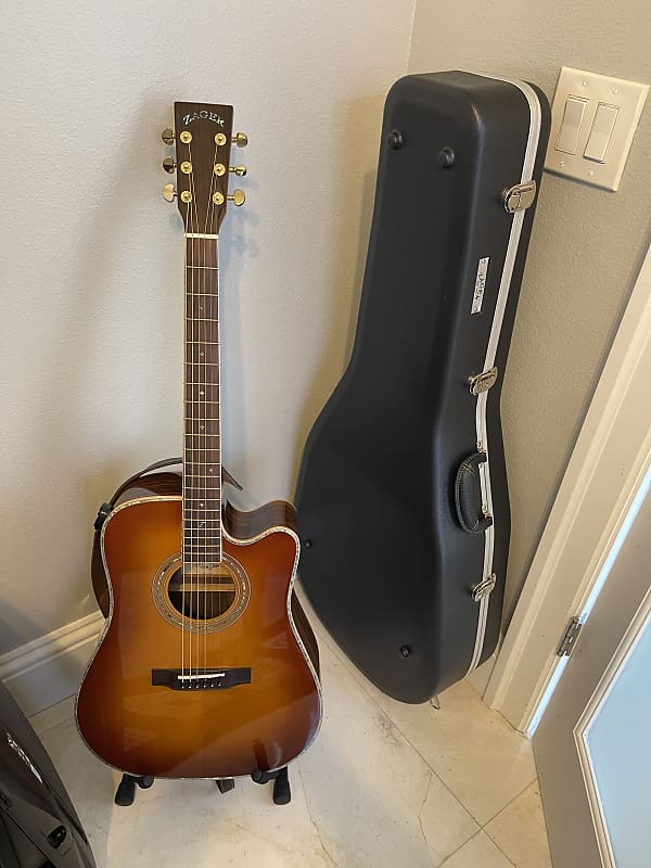 Zager ZAD900CE Solid Spruce/Rosewood Acoustic Electric AURA | Reverb