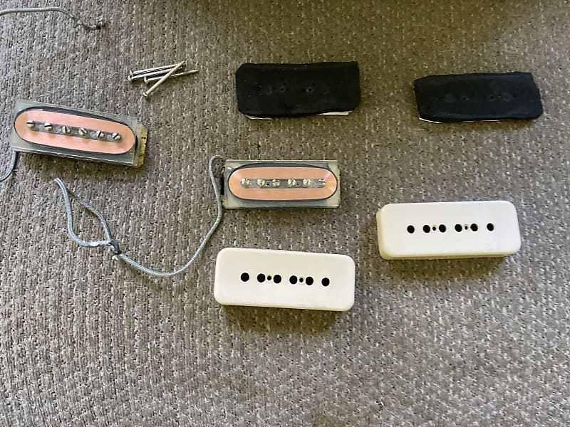 Vintage 70's Gibson P90 clear bobbin pickup set | Reverb