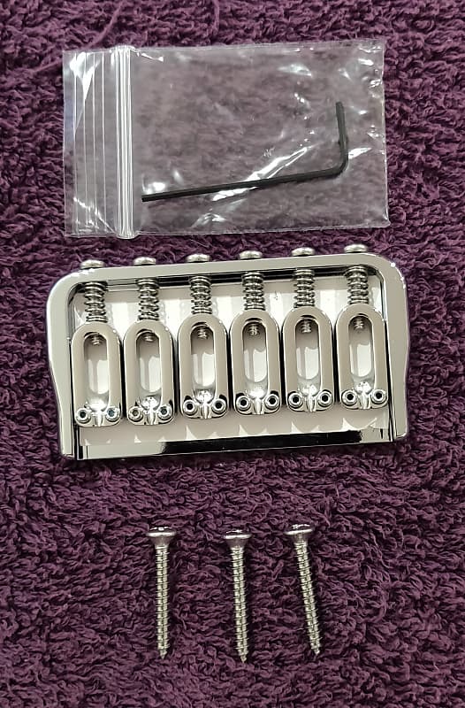 Hipshot 6 String Fixed Guitar Bridge .125 - Chrome | Reverb