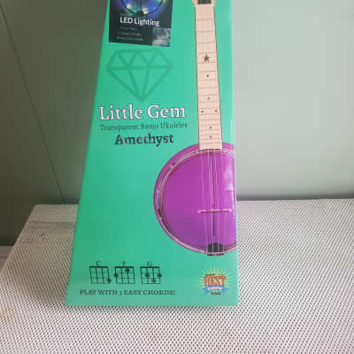Gold Tone Little gem(Amethyst)See through Banjo Uke with LED | Reverb