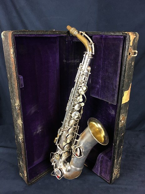 1928 Conn "Chu Berry" Alto Saxophone Silver w/Gold Bell. | Reverb