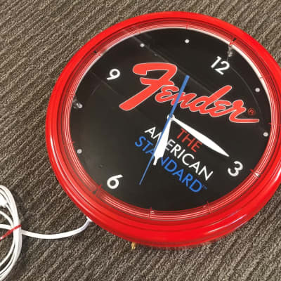 Fender "The American Standard" Neon Analog Wall Clock 20" | Reverb