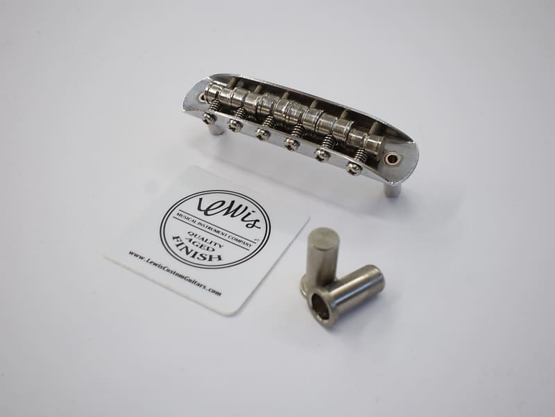 Aged Chrome Mustang Bridge with Nickel Saddles and Thimbles | Reverb