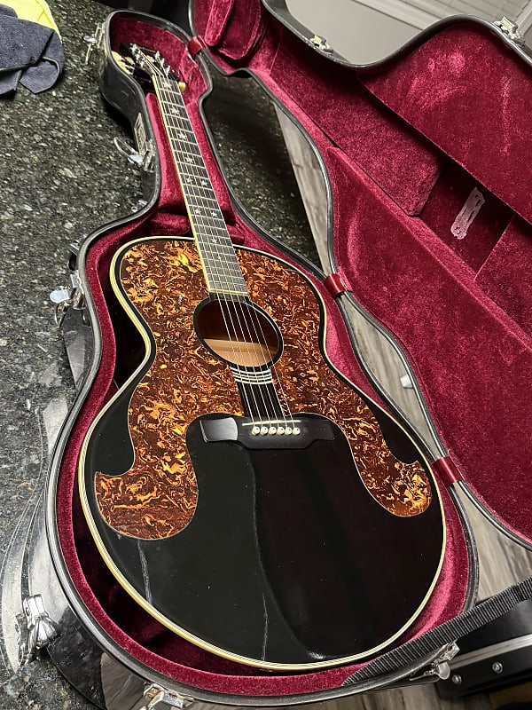 Epiphone SQ 180 02-04 Black with Tortoise Pickguard | Reverb