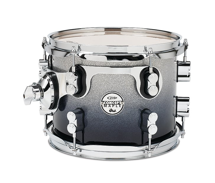 PDP Concept Maple 9x12 Rack Tom Drum, Silver to Black Fade | Reverb
