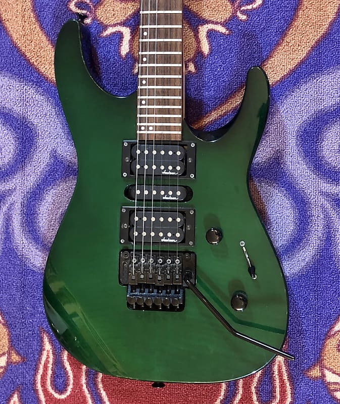 Jackson Performer ps4 1996 Transparent green flame | Reverb