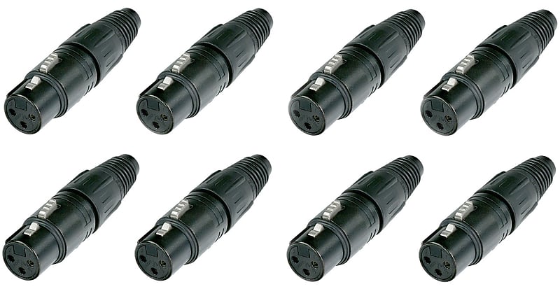 8 Pack NEUTRIK NC3FX-B 3-Pin XLR Female Cable Mount Connector | Reverb