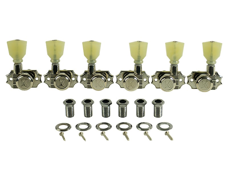 Kluson Revolution Locking Tuners 3x3 Pearloid keystone button | Reverb