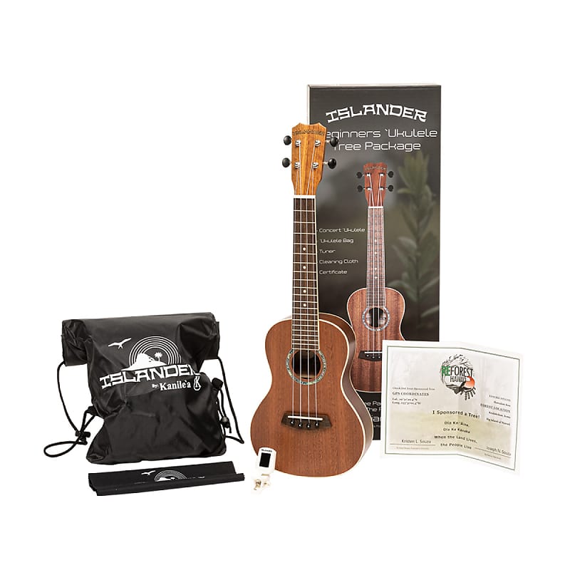 Islander Plant-A-Tree Beginner Concert Uke Ukulele Package w/ | Reverb