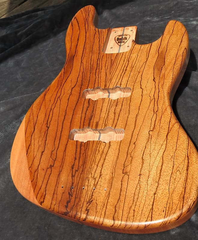 Babik Custom J-Bass style body Zebra wood on Sitka spruce, | Reverb