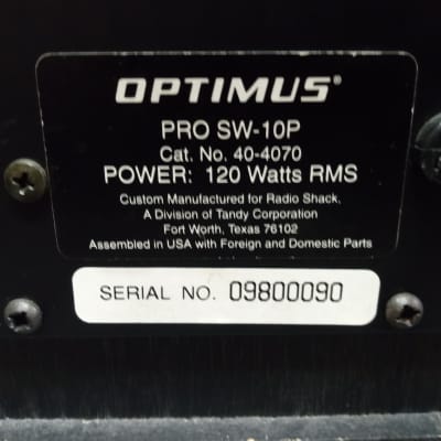 Optimus Pro SW-10P Subwoofer - Black | Reverb