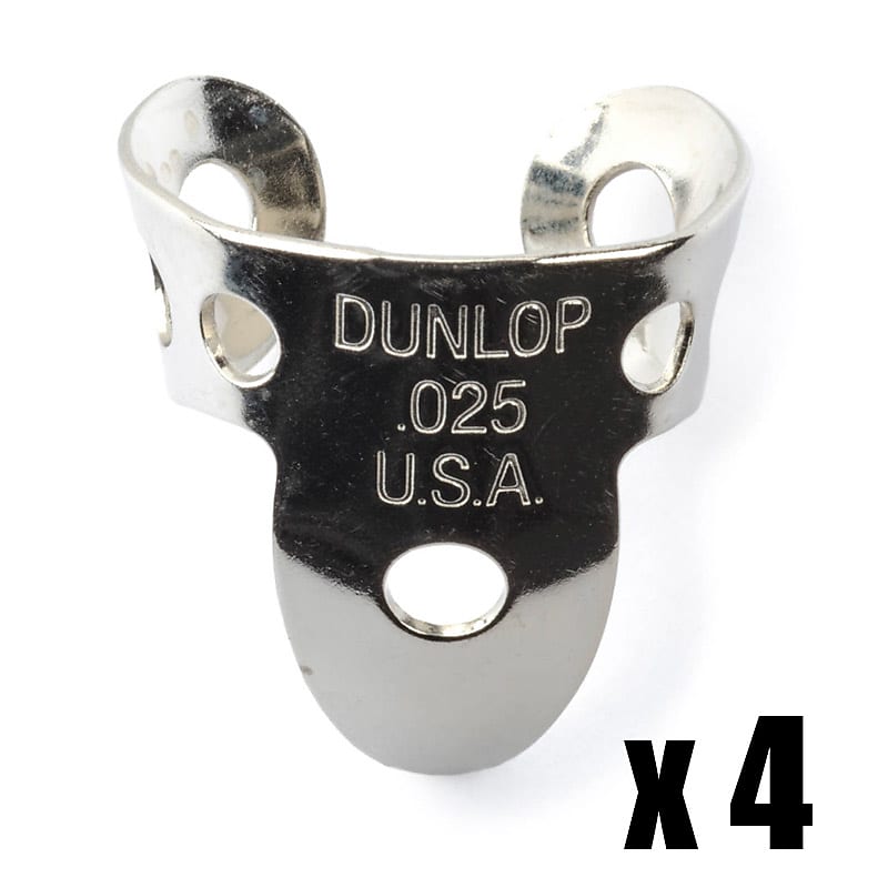 Jim Dunlop Gauged Nickel Silver Finger Picks 4 Pack .018" | Reverb