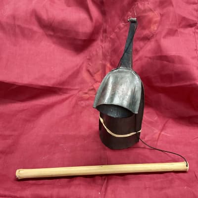 African Gankogui Double Bells w/ Stick | Reverb