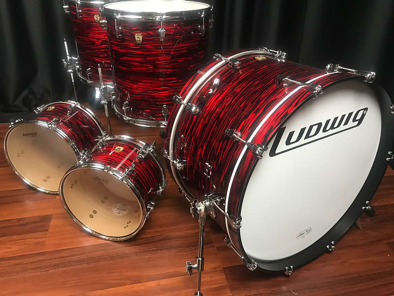 Ludwig USA Drums Keystone Red Oyster Pearl 12, 13, 16, 18, 24 | Reverb