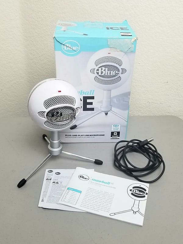 Blue SNOWBALL ICE USB Microphone - w/Box, Stand, Manual, | Reverb