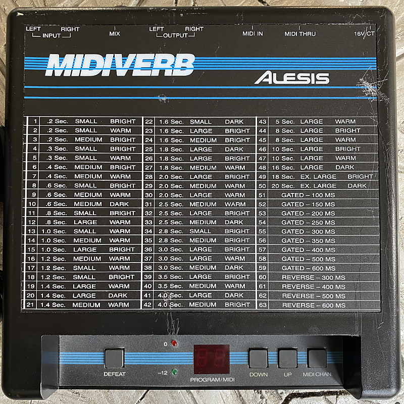 Alesis Midiverb I Classic Digital Reverb Effects Processor | Reverb