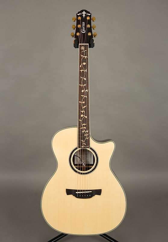 Crafter KTXE 27 Prestige OM Single Cutaway Solid Spruce Top | Reverb