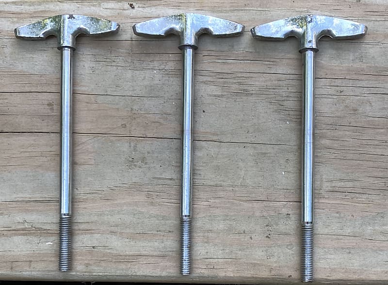 3 Vintage T-handles (a.k.a T-rods) for bass drum (Lot #70) | Reverb