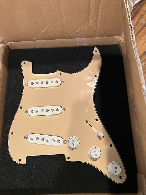 Eric Johnson Loaded Strat Pickguard Aged Cream | Reverb
