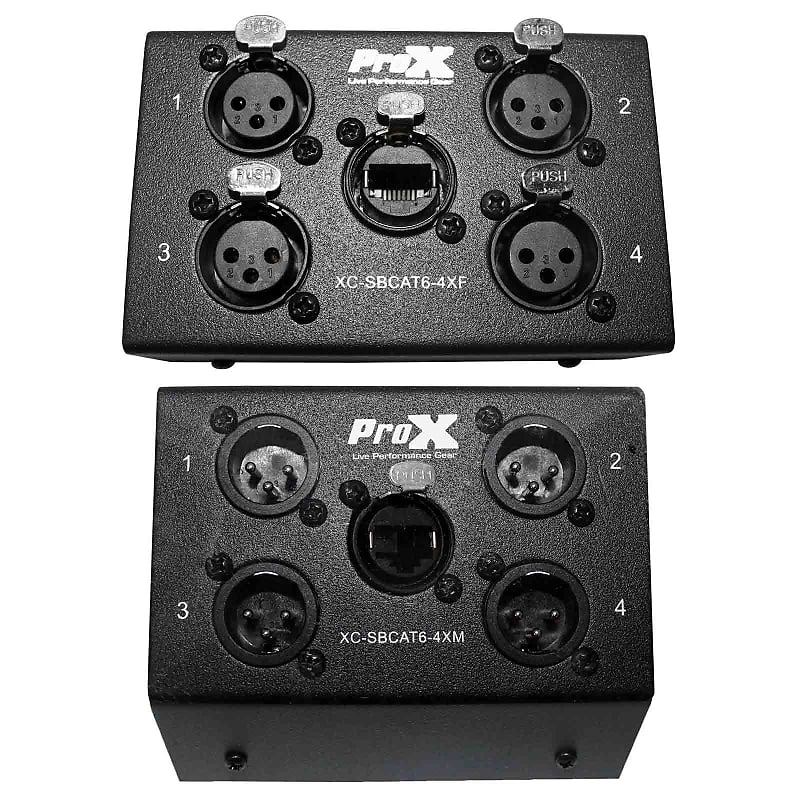 ProX XC-SBCAT6-4XM 4-Channel Cat6 Male XLR Snake Box + Female | Reverb
