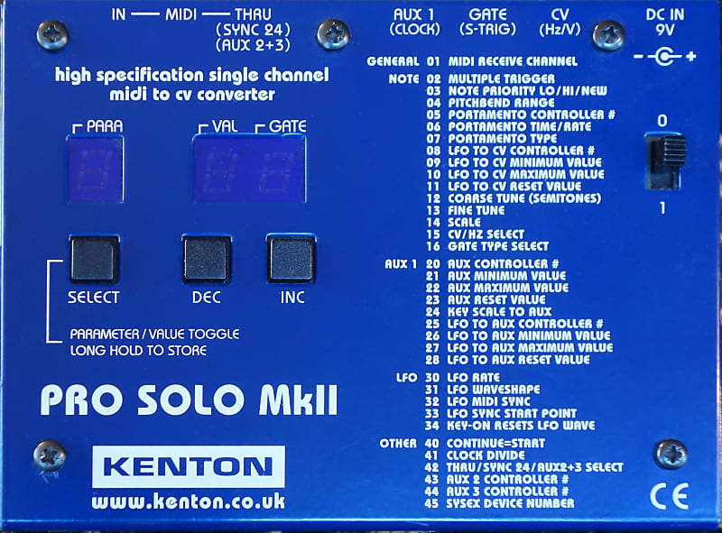 Kenton Pro Solo Mk2 MkII - single channel MIDI to CV | Reverb
